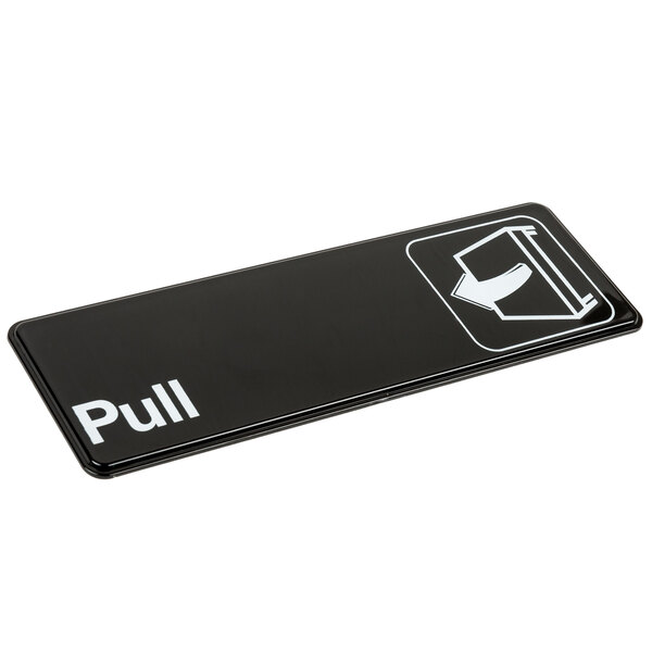 Pull Sign - Black and White, 9" x 3"