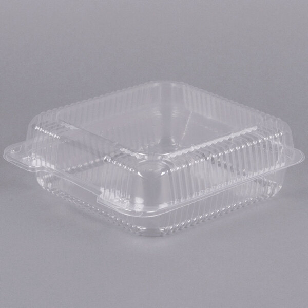 Dart C55UT1 StayLock® 9" x 8 5/8" x 3" Clear Hinged Plastic Large ...