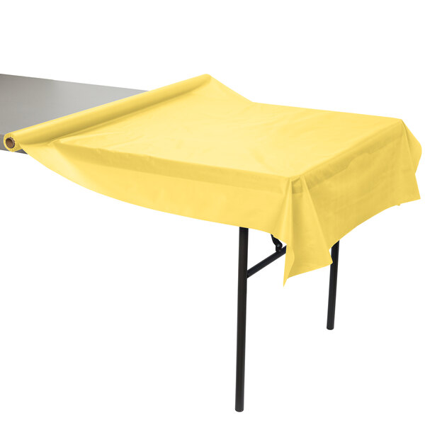Creative Converting 013014 100' Mimosa Yellow Disposable Plastic Table ...