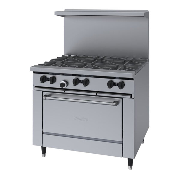 Garland SunFire Series X36-6R Natural Gas 6 Burner 36" Gas Range with ...