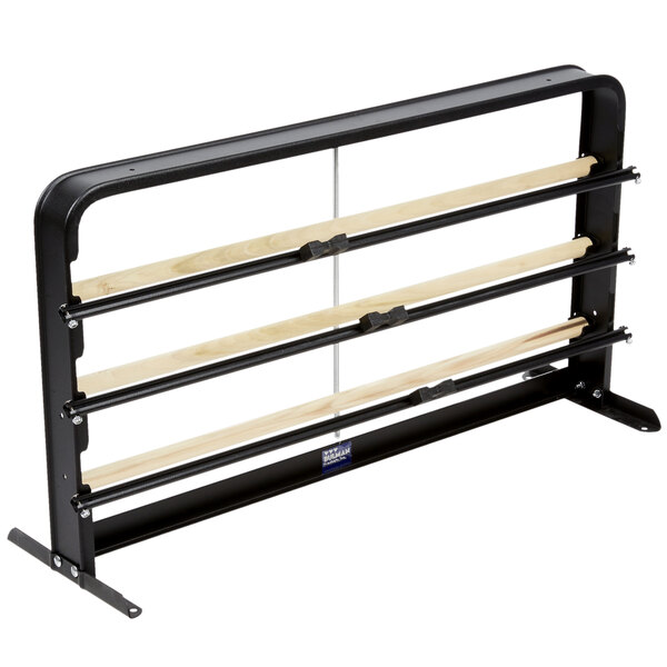 Bulman T324-24 24" Horizontal Black Countertop 3 Roll Paper Cutter Rack