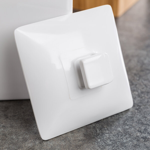 Cal-Mil C1432LID White Melamine Lid for 4" Square Jars