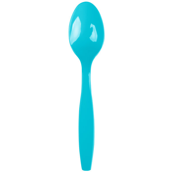 Creative Converting 6 1/8" Bermuda Blue Heavy Weight Plastic Spoon ...