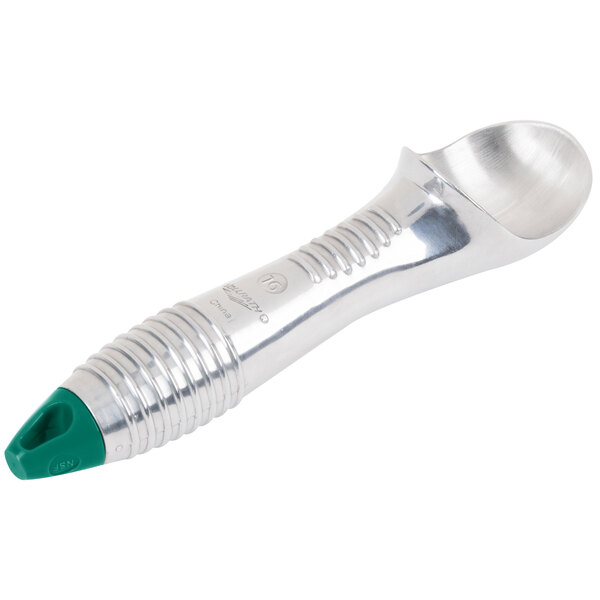 Vollrath 47276 #16 Aluminum Green Ice Cream Scoop / Dipper - 2.5 oz.