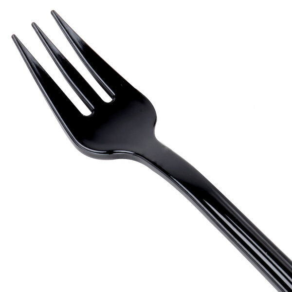 WNA Comet APTFK Petites 4 1/5" Black Tasting Fork - 500/Case