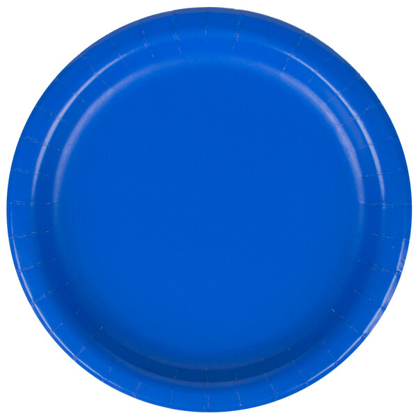 Creative Converting 793147B 7" Cobalt Blue Paper Plate - 24/Pack
