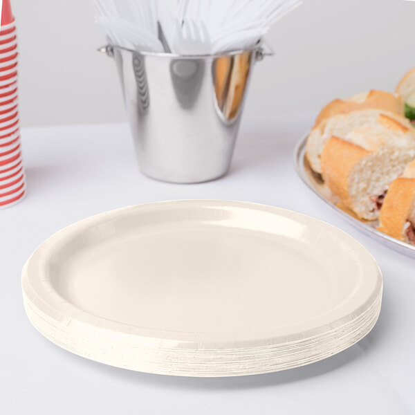 Creative Converting 50161B 10" Ivory Paper Plate - 24/Pack