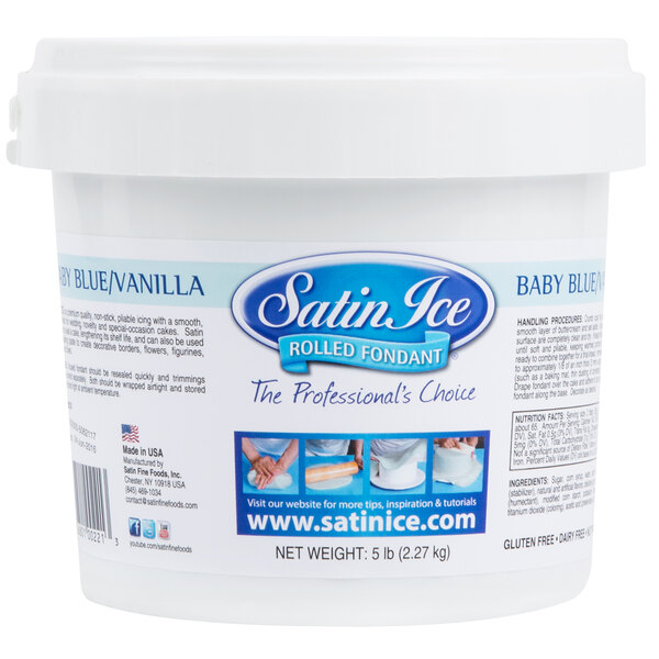 Satin Ice 5 lb. Baby Blue Vanilla Rolled Fondant Icing