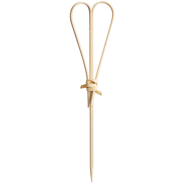 Tablecraft BAMH45 Looped 4 1/2" Heart Bamboo Pick - 100/Pack