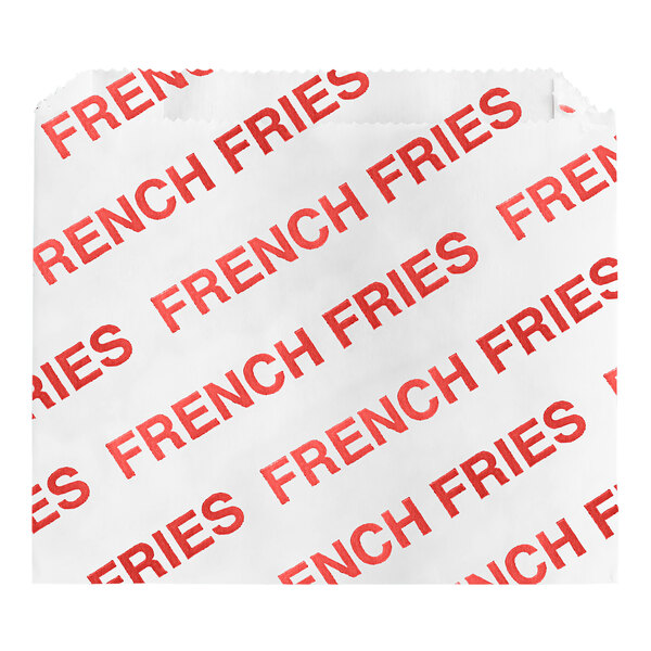 Carnival King 5" x 1" x 4" Large Printed French Fry Bag - 2000/Case