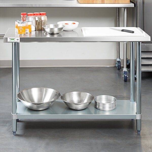 18" x 48" Stainless Steel Work Table (18-Gauge)