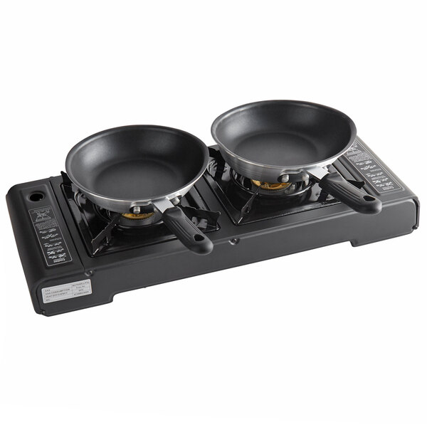 Choice Portable 5-Piece Cooking Kit with Butane Double Burner Range & 2 ...