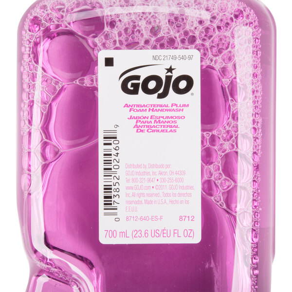 GOJO® 8712-04 ADX Plum 700 mL Foaming Antibacterial Hand Soap - 4/Case