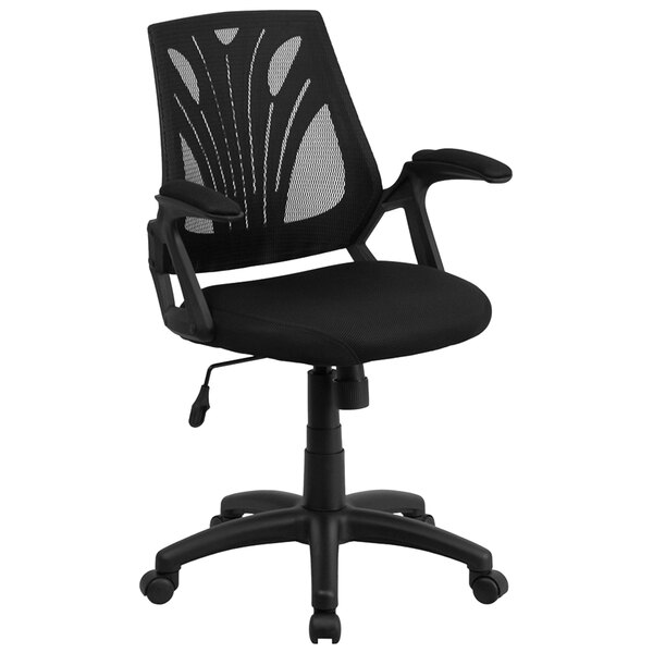 Flash Furniture GO-WY-82-GG Mid-Back Black Mesh Ergonomic Office Chair ...