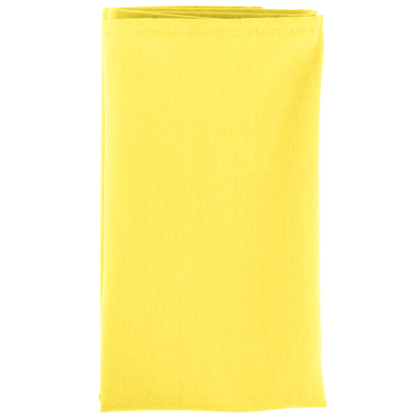 Intedge Yellow 100% Polyester Cloth Napkins, 18" x 18" - 12/Pack