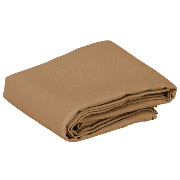 Intedge 45" x 45" Square Beige 100% Polyester Hemmed Cloth Table Cover