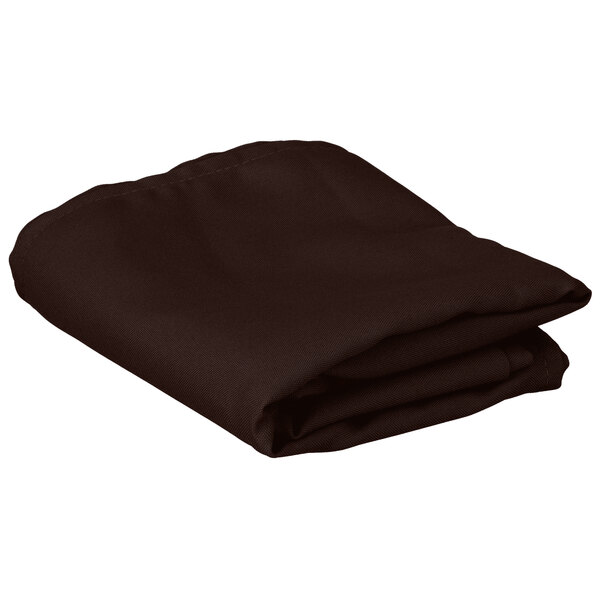 Intedge 45" x 54" Rectangular Brown 100% Polyester Hemmed Cloth Table Cover