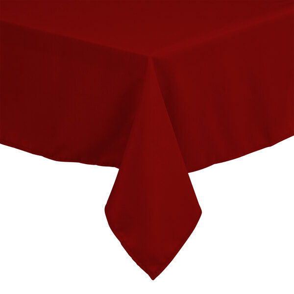 Intedge 36" x 36" Square Red 100% Polyester Hemmed Cloth Table Cover