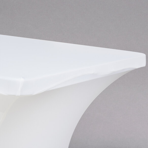 Snap Drape CN420CV30830010 Contour Cover 96" x 30" White Spandex Table ...