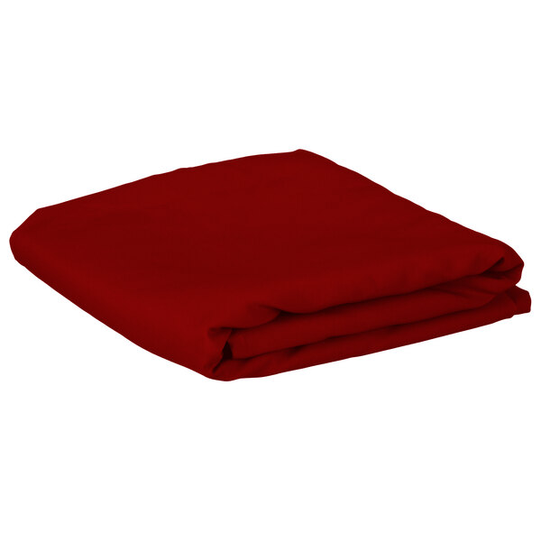 Intedge 64" x 120" Rectangular Red 100% Polyester Hemmed Cloth Table Cover