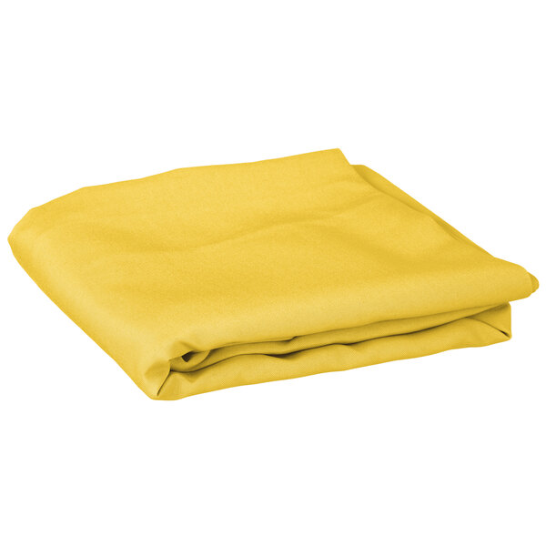 Intedge 64" Round Yellow Seamed 100% Polyester Hemmed Cloth Table Cover