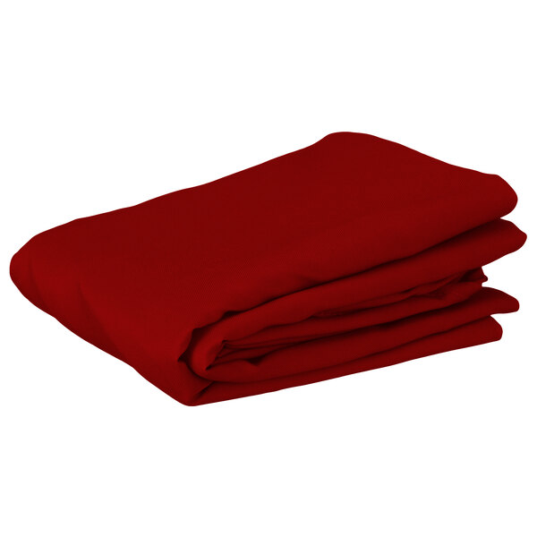 Intedge 54" Round Red 100% Polyester Hemmed Cloth Table Cover