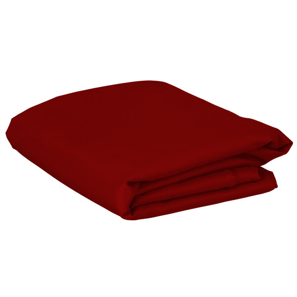Intedge 64" x 110" Rectangular Red 100% Polyester Hemmed Cloth Table Cover