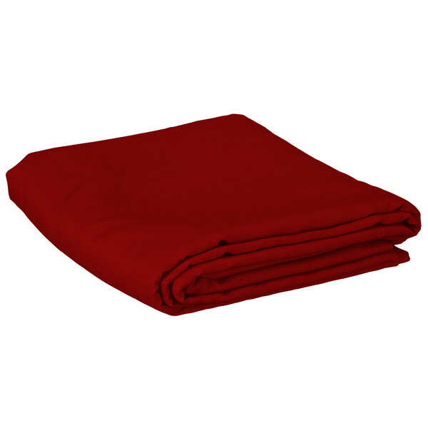 Intedge 72" x 120" Rectangular Red 100% Polyester Hemmed Cloth Table Cover