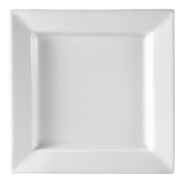 CAC PNS-9 Princesquare 9" Bright White Square Porcelain Plate - 24/Case