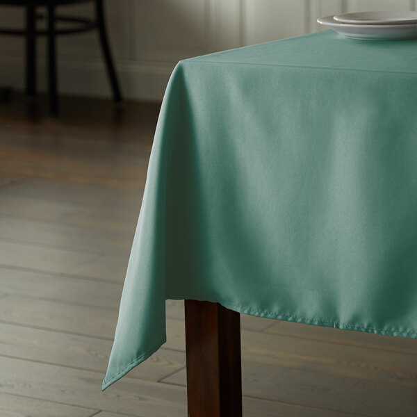 Intedge 54" x 96" Rectangular Seafoam Green 100% Polyester Hemmed Cloth ...