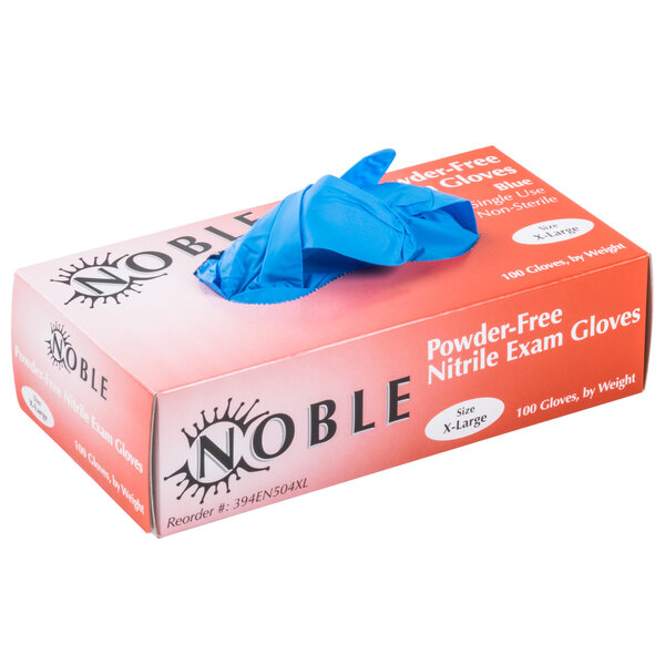 Noble Products Nitrile 4 Mil Thick Powder-Free Textured Gloves - Extra ...