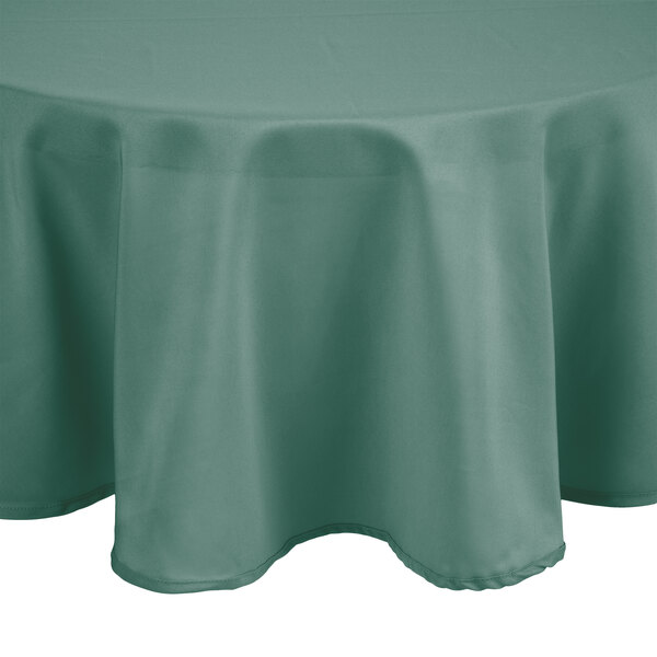 Intedge 72" Round Seafoam Green Seamed 100% Polyester Hemmed Cloth ...