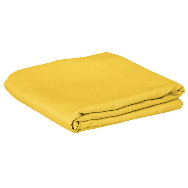 Intedge 81" x 81" Square Yellow 100% Polyester Hemmed Cloth Table Cover