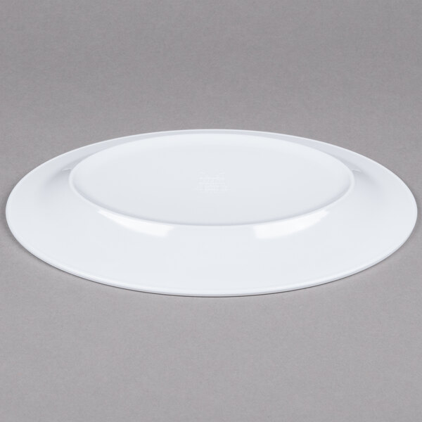 GET PT-129-MN-W Minski 12" x 9" White Melamine Textured Rim Oval ...