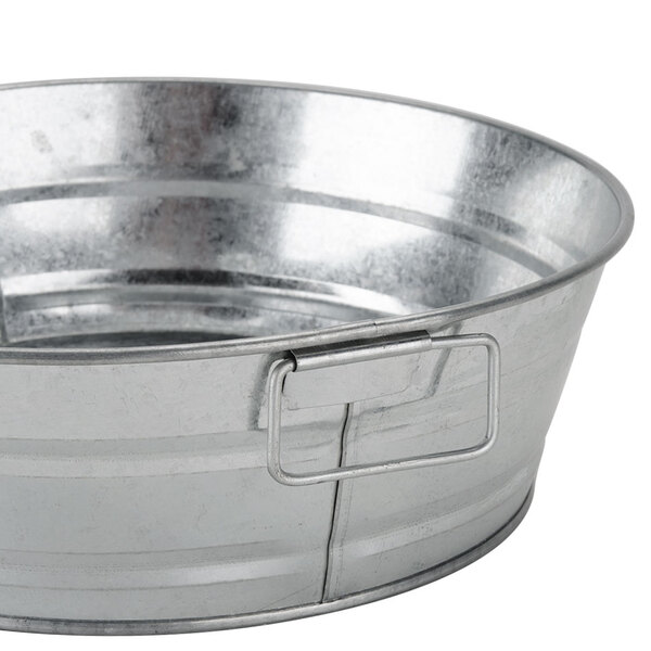 Galvanized Tub | American Metalcraft MTUB10 10" x 3" Round Galvanized ...