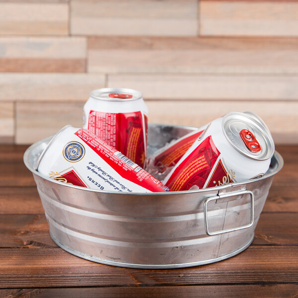 Galvanized Tub | American Metalcraft MTUB10 10" x 3" Round Galvanized ...