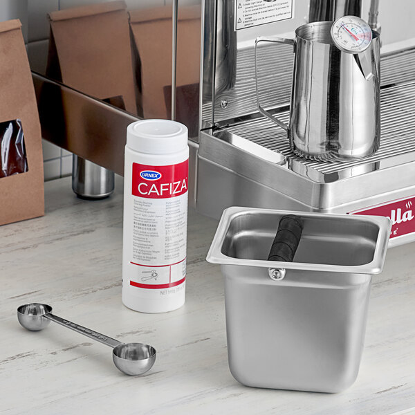 Barista Kit with 6" Knock Box and 20 oz. Urnex Cafiza Powder Container
