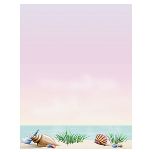 Choice 8 1/2" x 11" Menu Paper - Seafood Themed Coral Design Middle ...