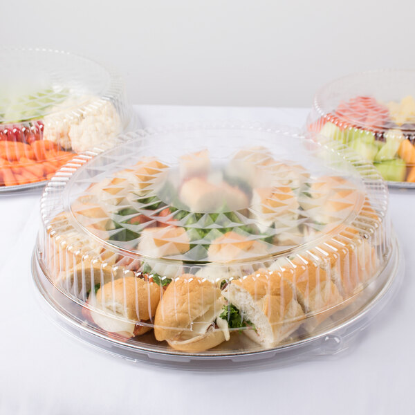 Durable Packaging 18" Round Foil Catering Tray - 25/Case