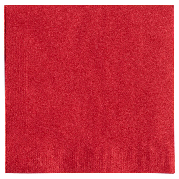 Red Cocktail Napkins (2-Ply, Customizable) - 1000/Case
