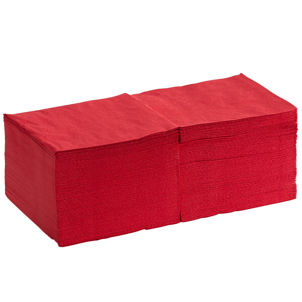 Red Cocktail Napkins (2-Ply, Customizable) - 1000/Case