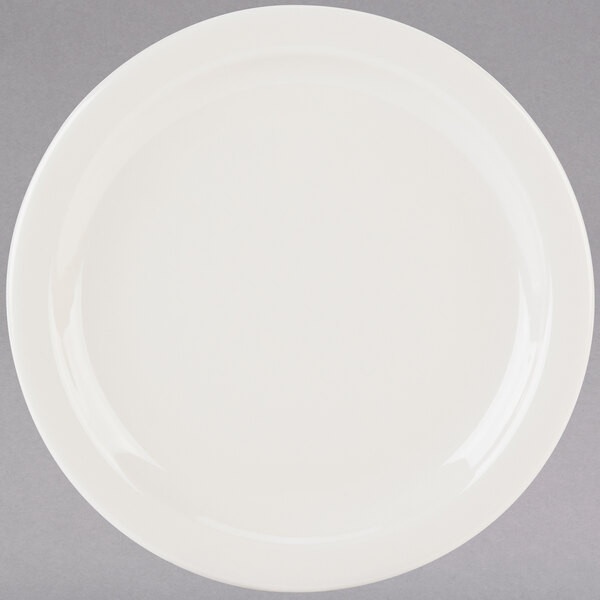 Tuxton TNR-008 Nevada 9" Eggshell Narrow Rim China Plate - 24/Case