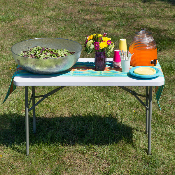 White Heavy Duty Plastic Folding Table (24" x 48")