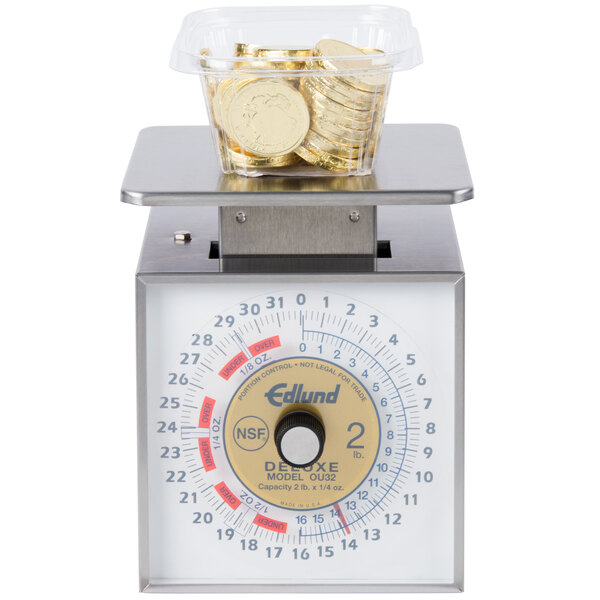 Edlund OU-32P Deluxe 32 oz. Over / Under Portion Scale with 6" x 6 3/4 ...