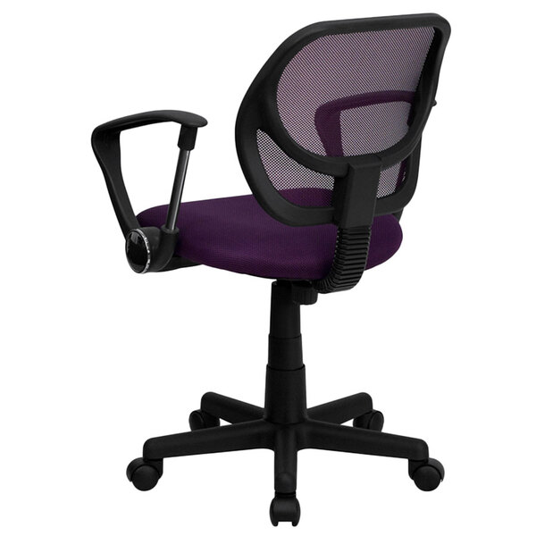 Flash Furniture WA-3074-PUR-A-GG Mid-Back Purple Mesh Office / Task ...