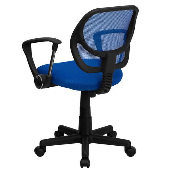 Flash Furniture WA-3074-BL-A-GG Mid-Back Blue Mesh Office / Task Chair ...