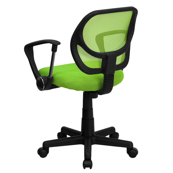 Flash Furniture WA-3074-GN-A-GG Mid-Back Green Mesh Office / Task Chair ...