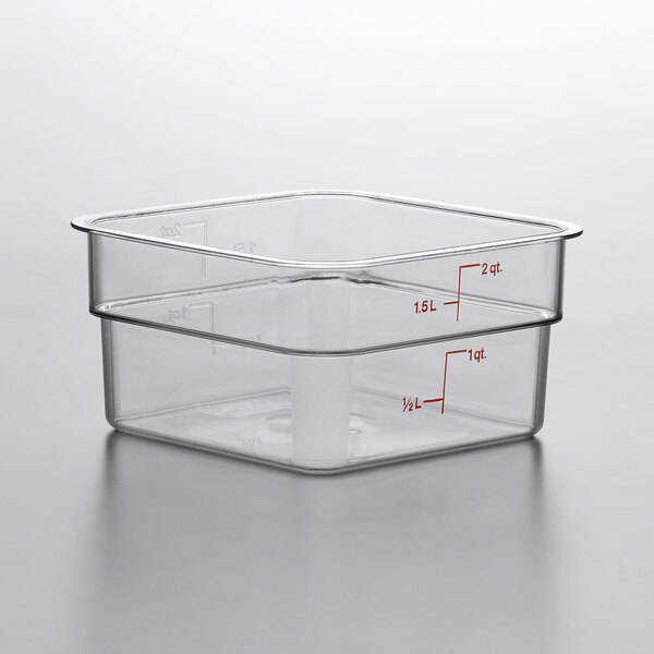 Cambro 2 Qt. Food Storage Container (Clear, Square)
