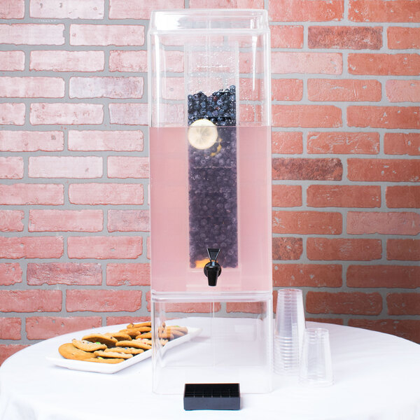 Cal-Mil 1112-5AINF Clear Acrylic 5 Gallon Square Beverage Infusion ...