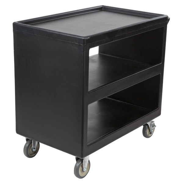 Cambro BC235110 Black Three Shelf Service Cart - 37 1/4" x 21 1/2" x 34 ...